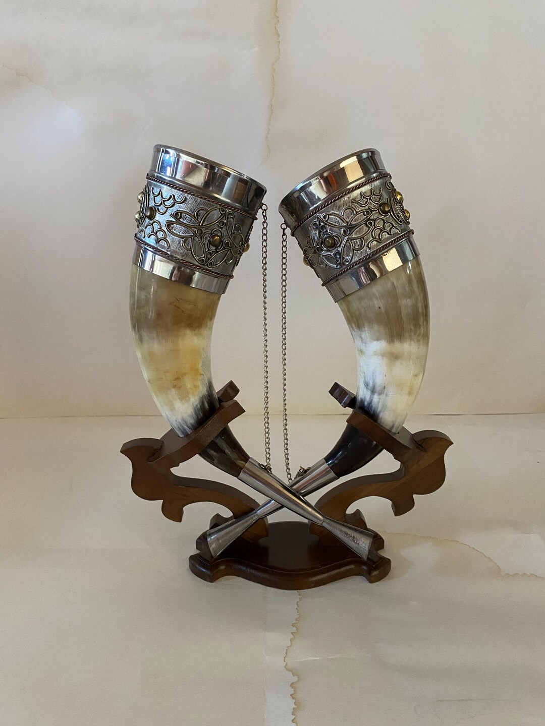 Drinking Horns With Stand for Wedding,drinking Horn Mug,viking Drinking ...