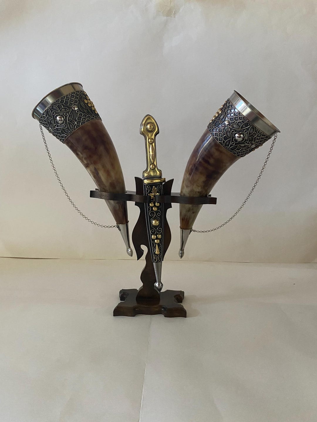 Drinking Horns With Stand for Wedding,drinking Horn Mug,viking Drinking ...