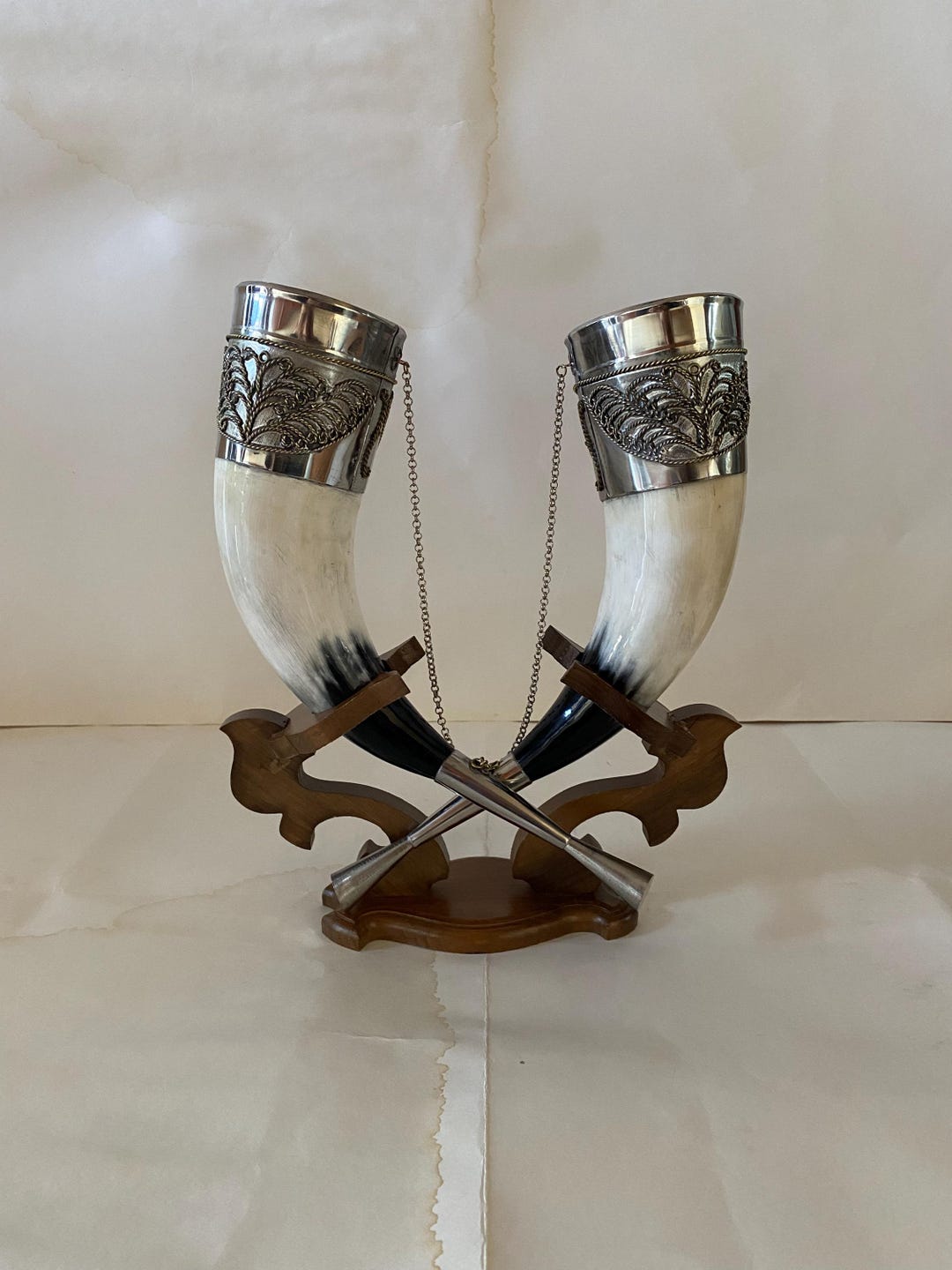 Drinking Horns With Stand for Wedding,drinking Horn Mug,viking Drinking ...