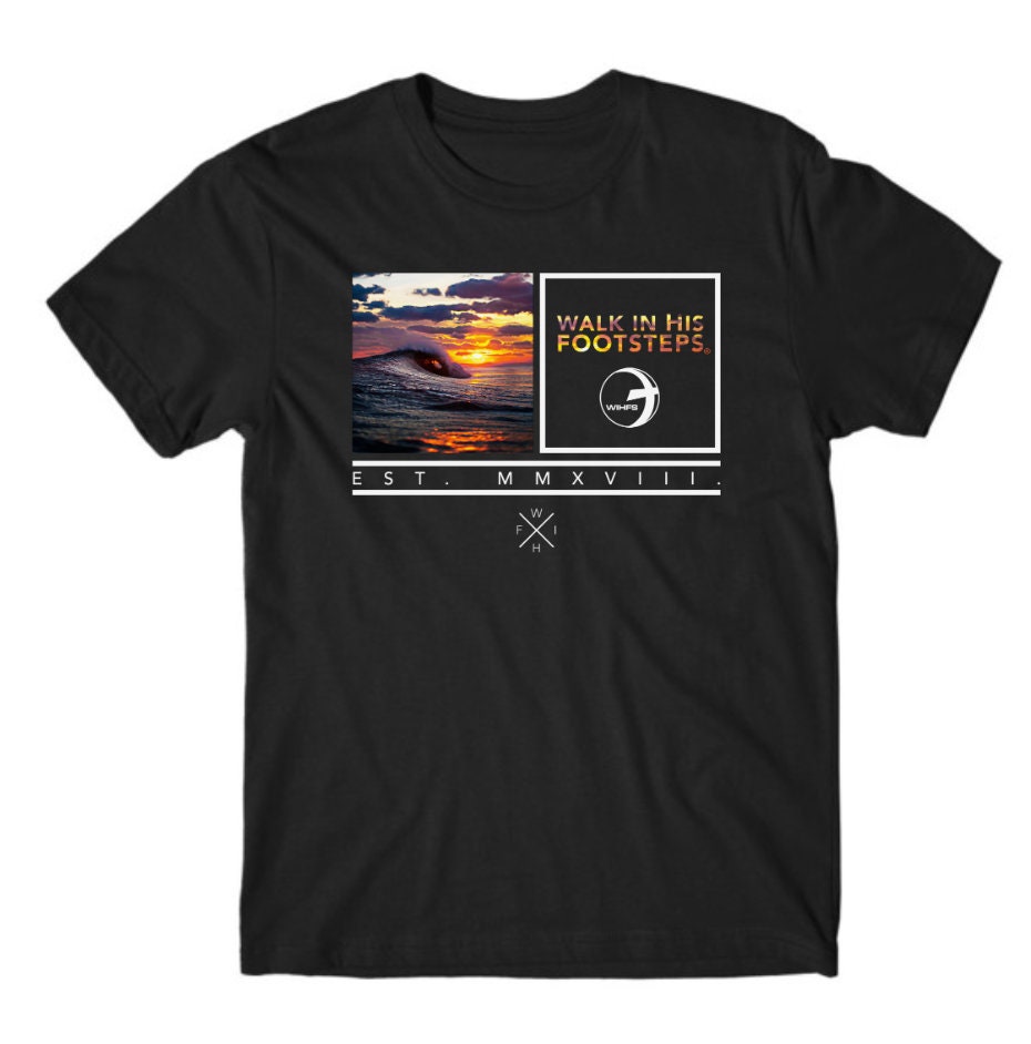 Walk in His Footsteps. Sunset Squares Tee. Premium - Etsy