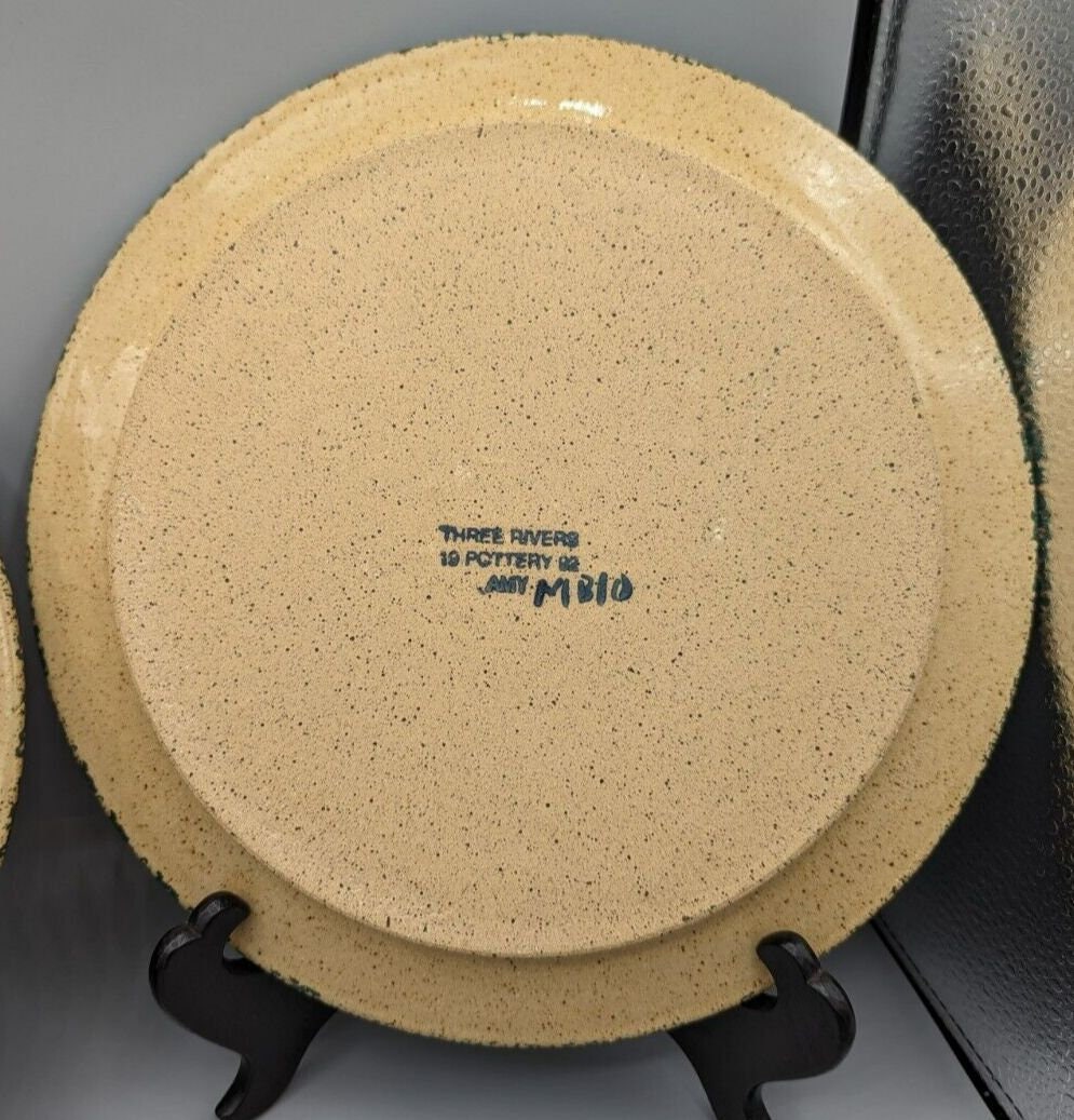 Three Rivers Pottery Christmas Snowman Plate Dish 1992 Amy - Etsy