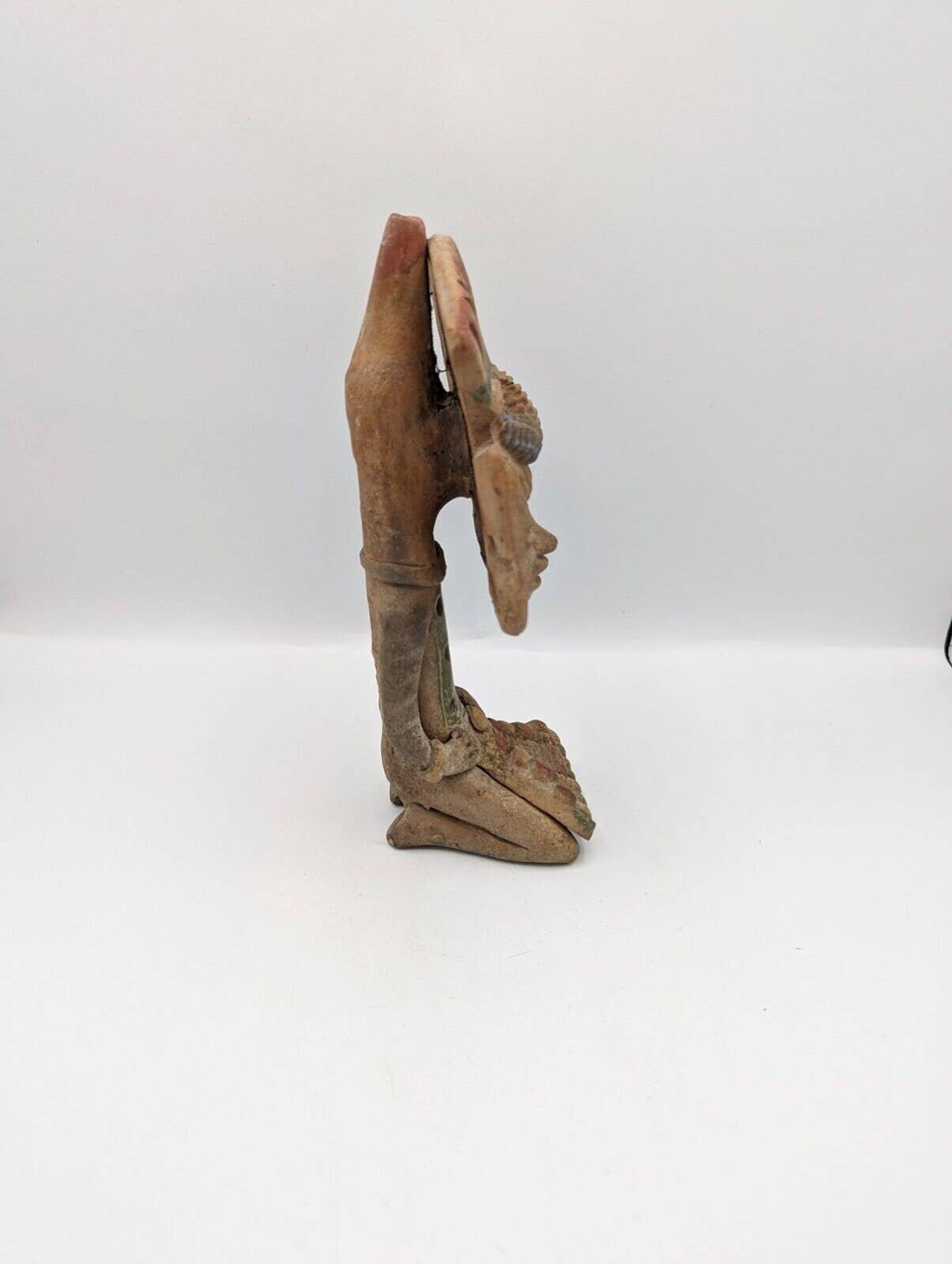 AZTEC Mayan Mexico Clay Flute Folk Art Pottery 8.5" Primitive Vintage ...