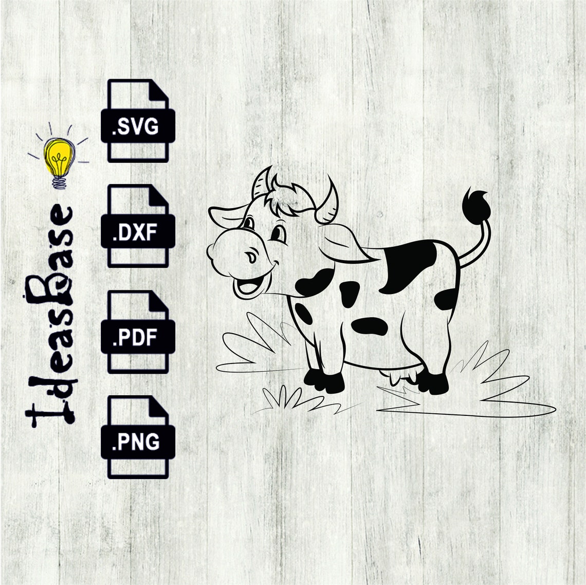 Cow svg milk clipart cut file dxf vector silhouette | Etsy Österreich