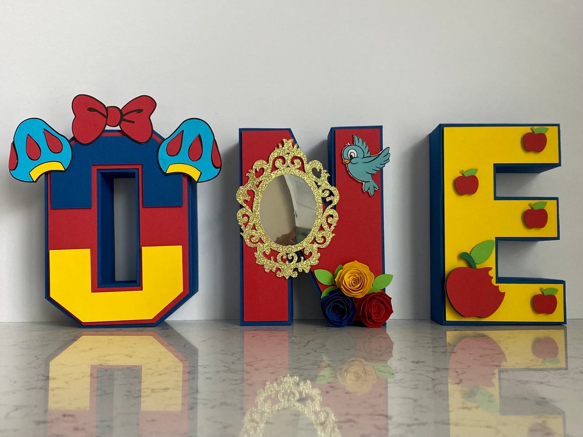 Snow White Party Decorations Snow White 3d Letters Snow - Etsy