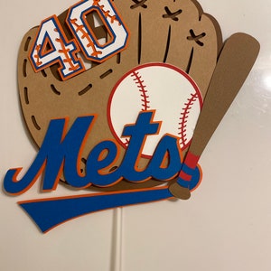Baseball Cake Topper Mets - Etsy