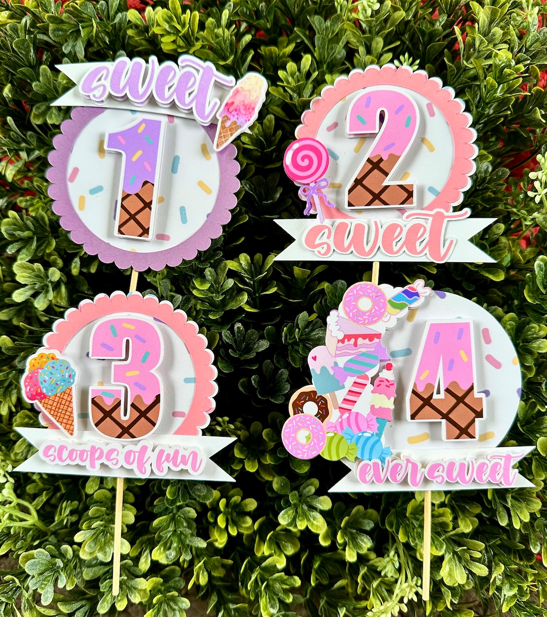 Ice Cream Themed Cupcake Topper Set of 12. - Etsy