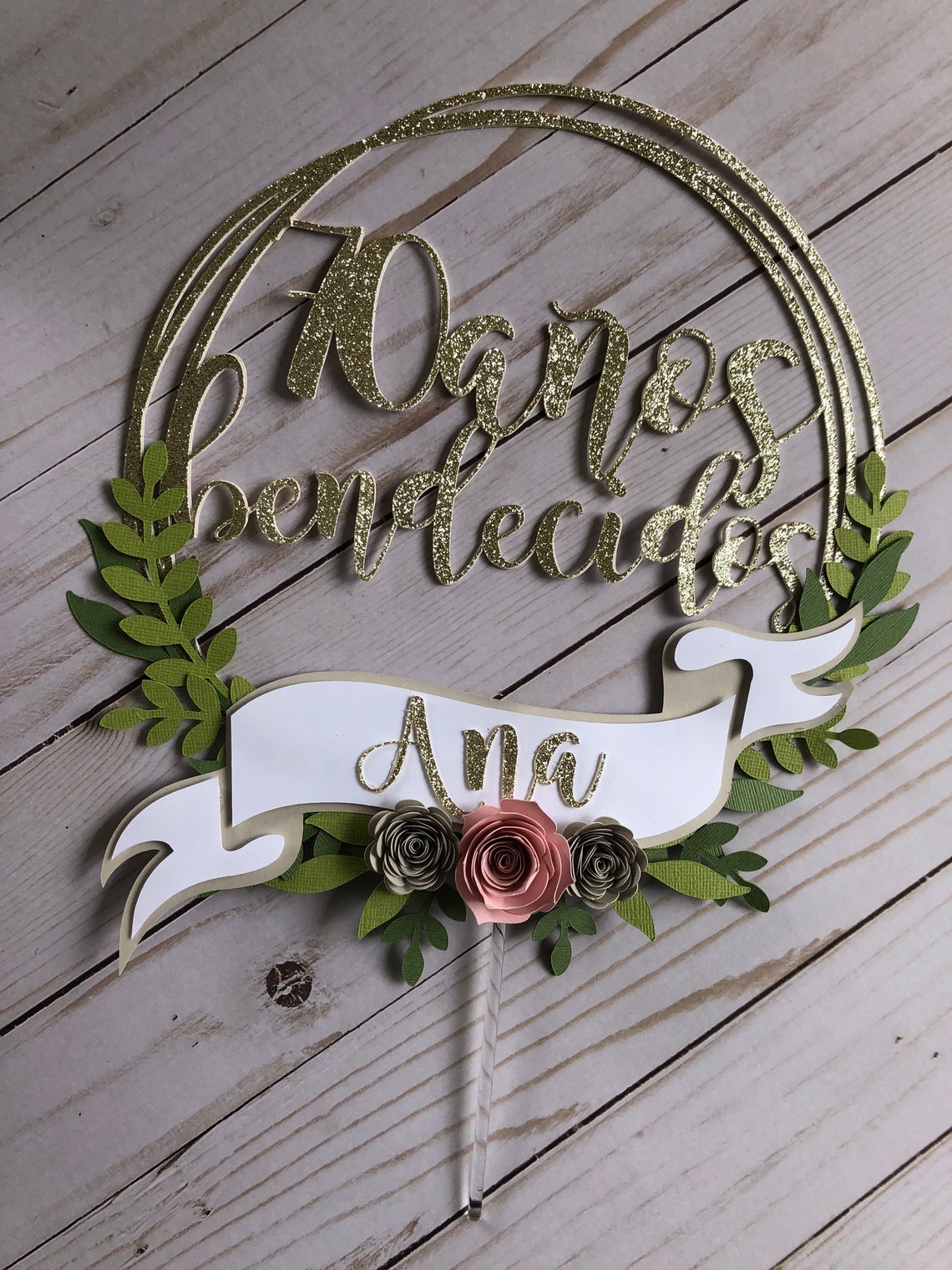 70th Birthday Cake Topper. 70 Años Bendecidos. 70 Years | Etsy