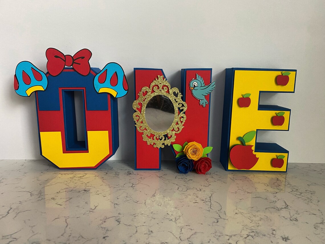 Snow White Party Decorations Snow White 3d Letters Snow - Etsy