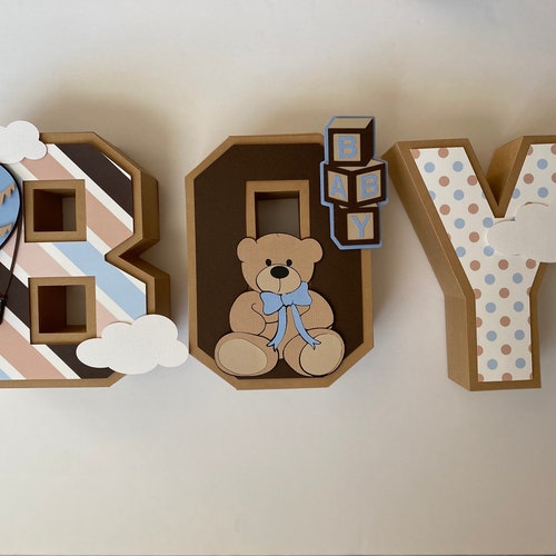Teddy Bear Themed Party Decorations 3d Letters Teddy Bear | Etsy