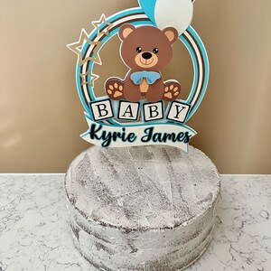 Teddy Bear Cake Topper, Baby Shower/birthday - Etsy