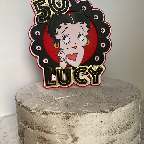 Betty Boop With Feathers Birthday Cake Topper in Pick Betty - Etsy