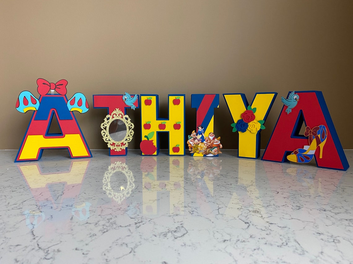 Snow White Party Decorations Snow White 3d Letters Snow - Etsy