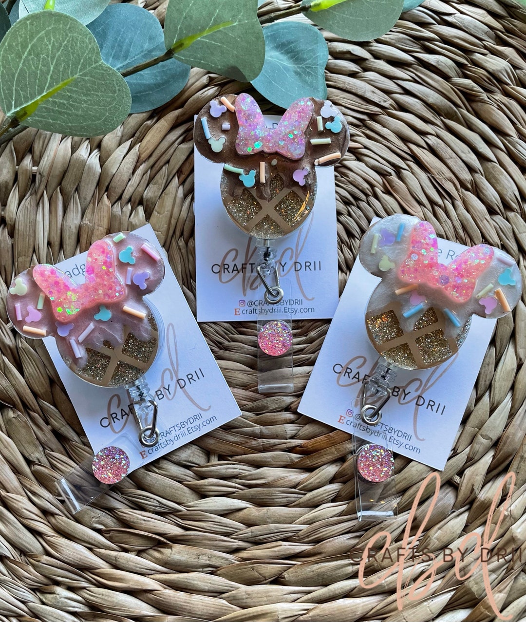 Ice Cream Cone Badge Reel, Mouse Badge Reel, Spring Badge, Summer ...