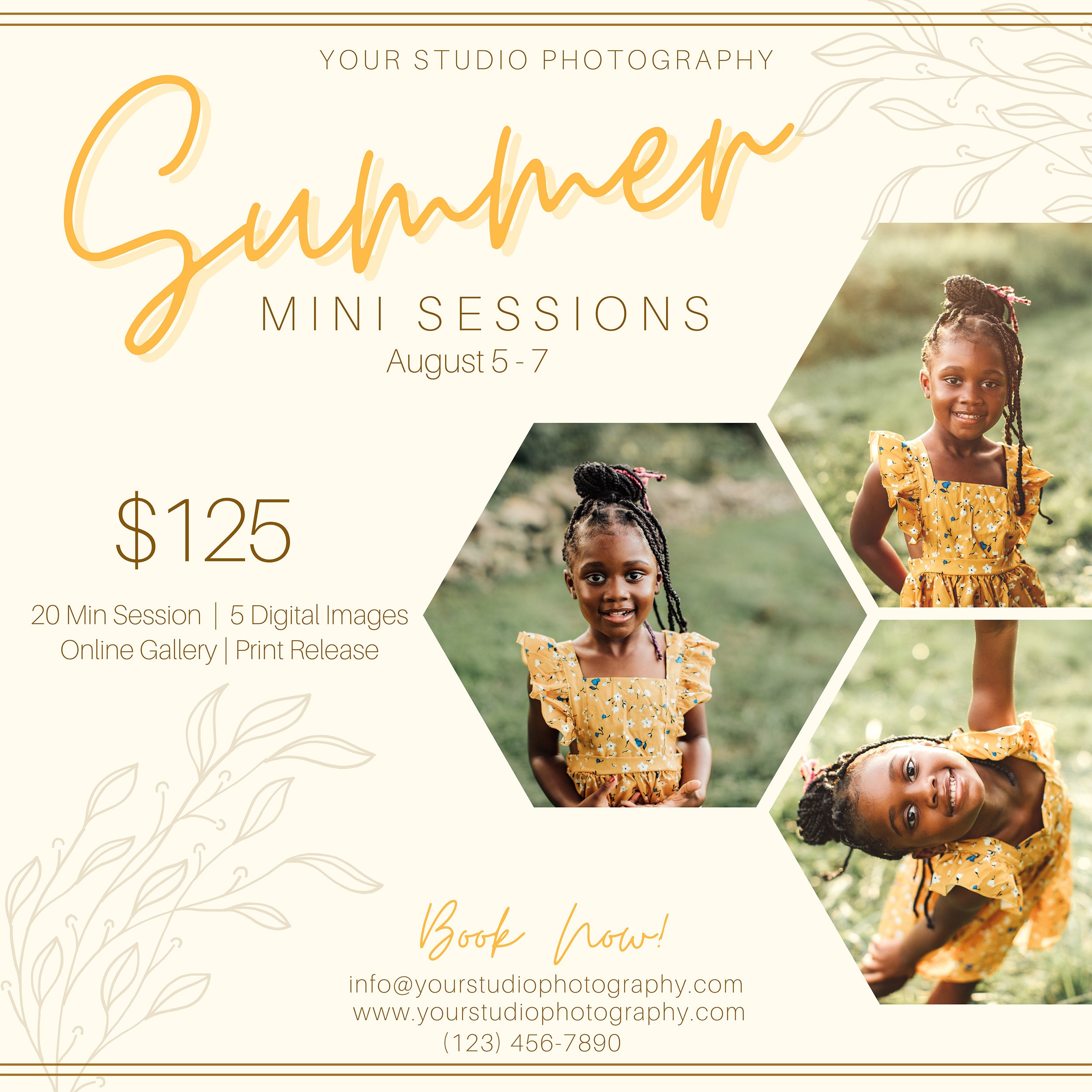 Summer Mini Sessions Promo Template for Photographers, Photoshop and ...