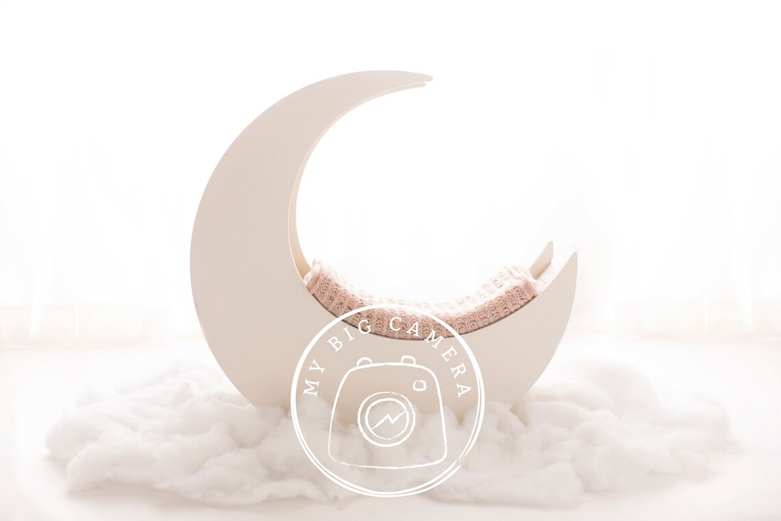 Dreamy Moon Digital Backdrop Backlit White With Cloud for Newborn ...