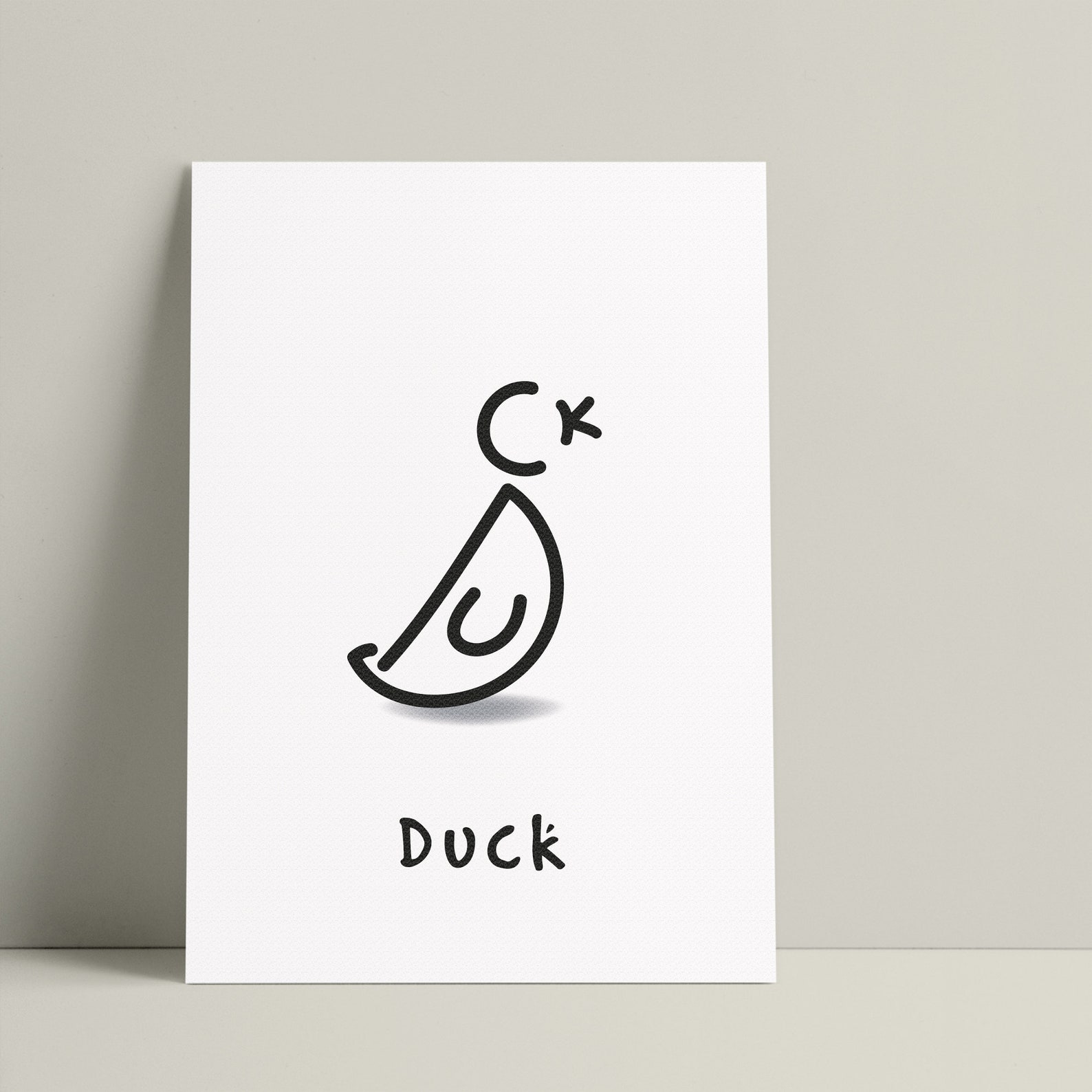 DUCK Word Art Print. Duck Illustration. Learn & Spell Using the Letters ...