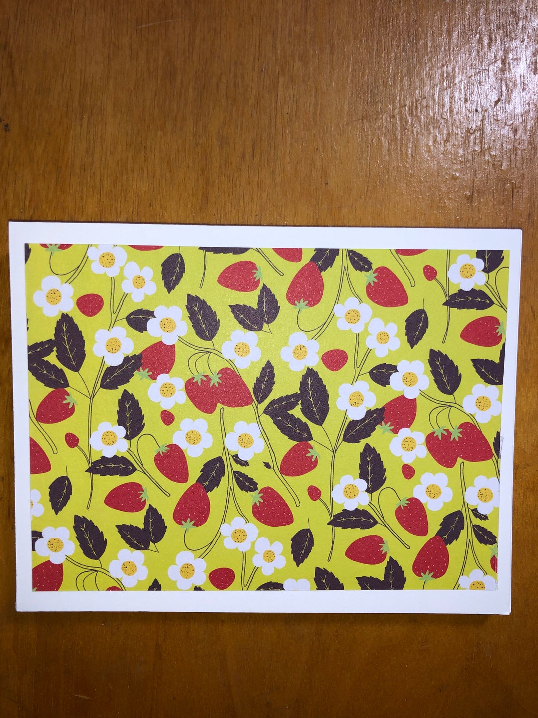 6 Strawberry Note Cards - Etsy