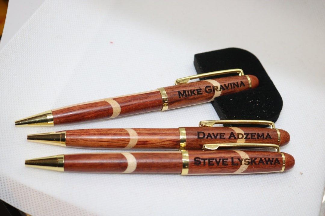 Wood Pens, PERSONALIZED Engraved Wooden Pen, Rosewood, Monogramed ...