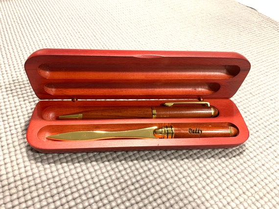 Rosewood Double Pen Set Pen Box Natural Wood Two Pen Set | Etsy