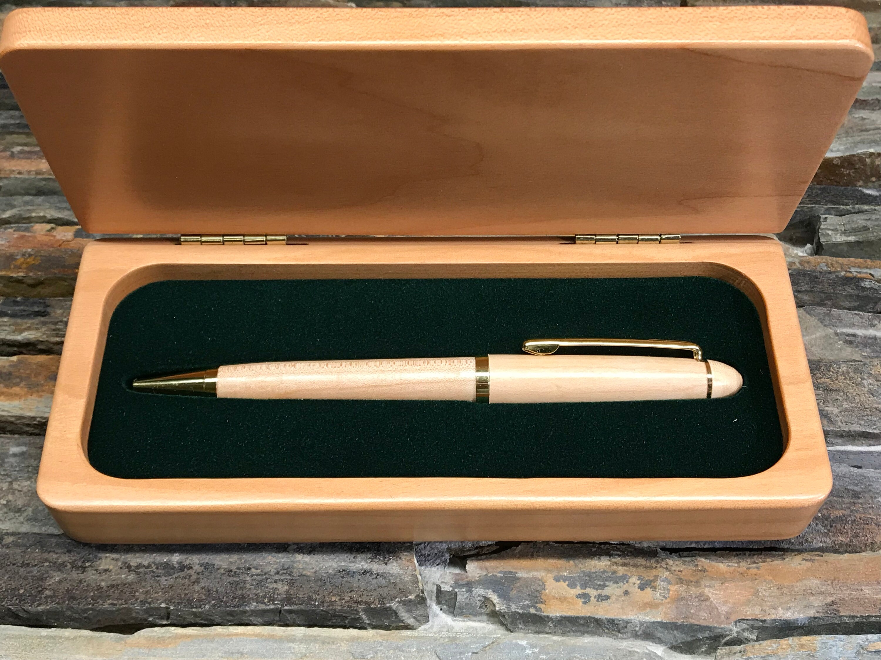 Natural Wood Pen Set Engraving, Pen Box, Monogrammed, Deal for Dads - Etsy