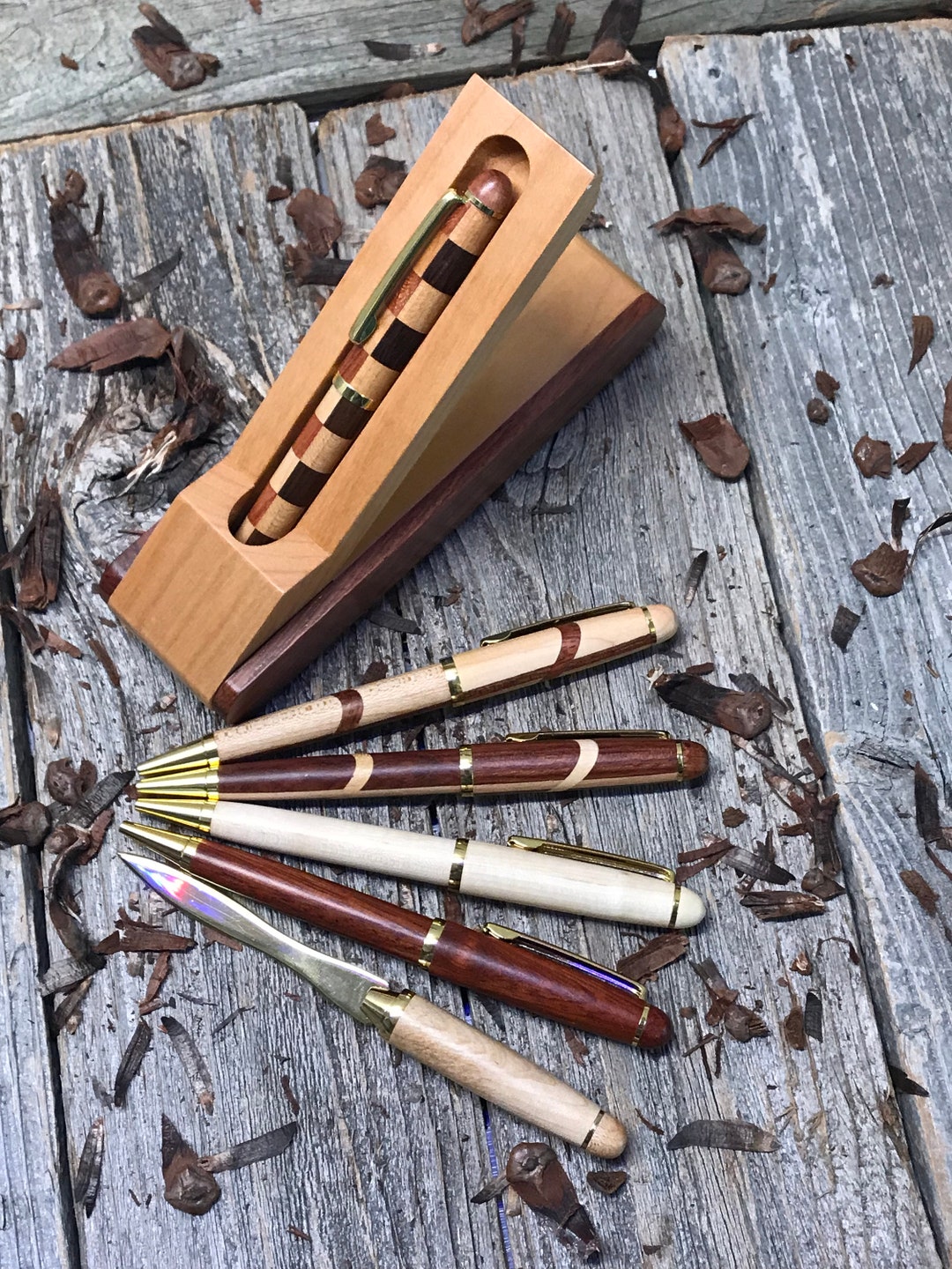 Personalied Mapple 2 Colors Folded Pen Sets * Wood Pen Set-envelope ...