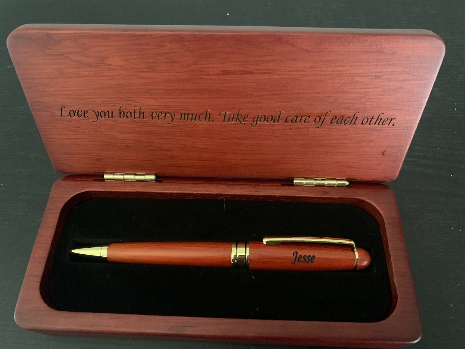 Engraved Wooden Pen Set Monogramed Pen Case Rosewood Pen Box - Etsy