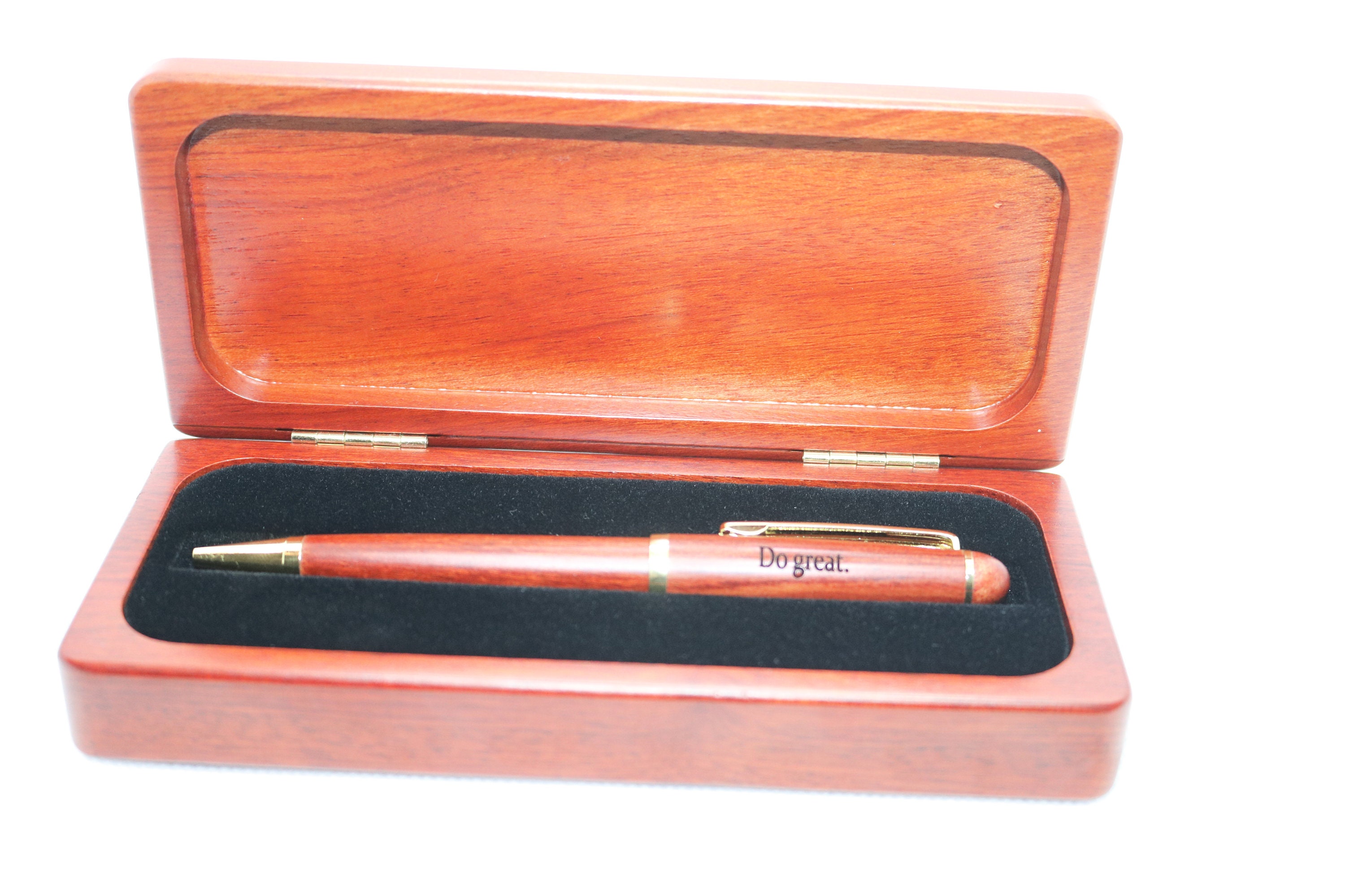 Monogrammed Rosewood Pen Case Pen Box Exotic Natural Wood Etsy