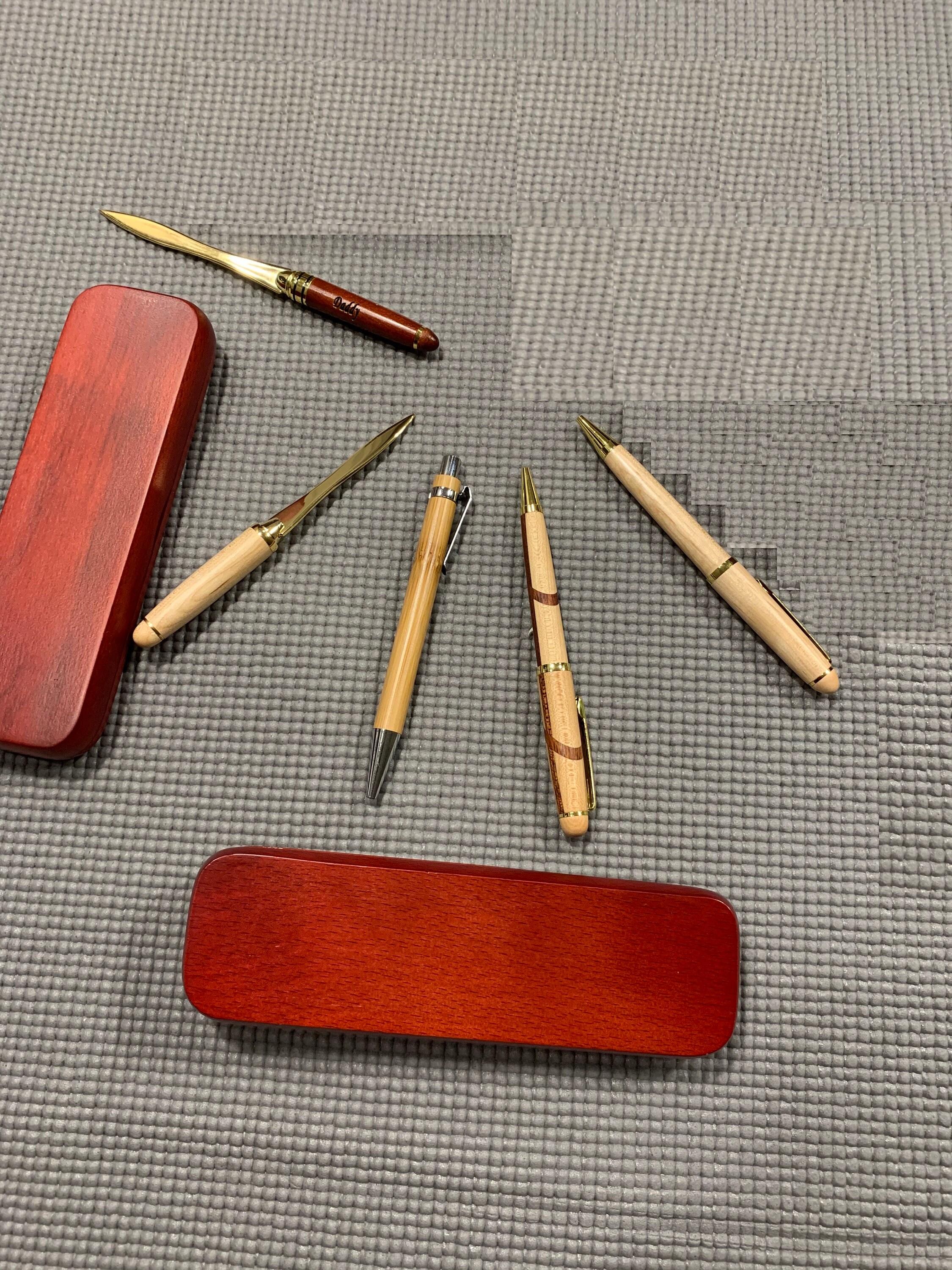 Rosewood Double Pen Set Pen Box Natural Wood Two Pen Set | Etsy