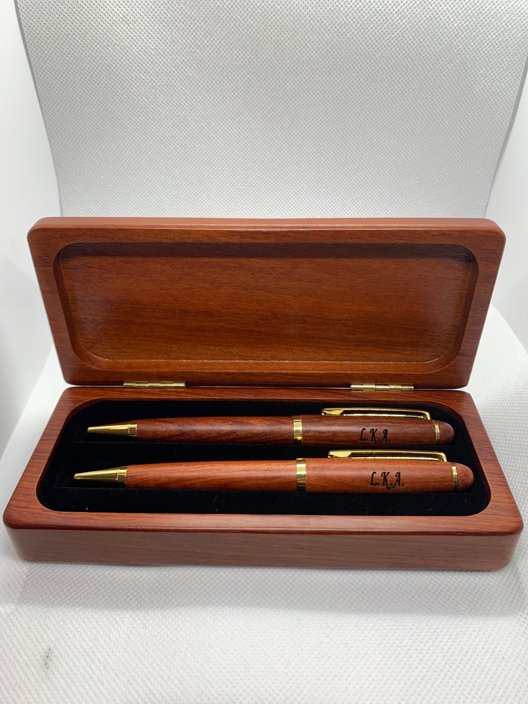 Personalized Rosewood Pen Set, Engraved Wooden Pens, Exotic Natural ...