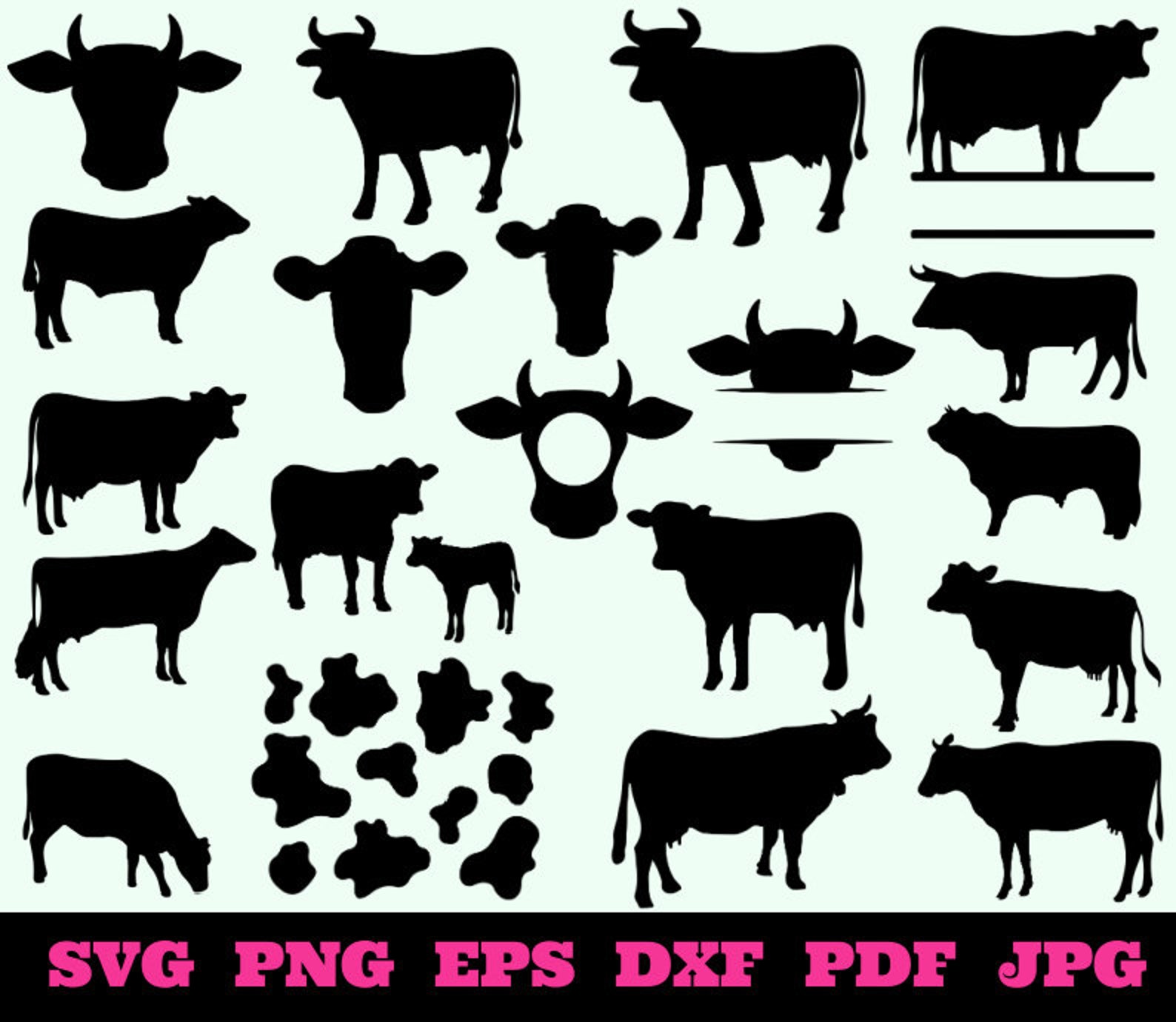 COW SVG/ Ox Svg/ Cattle Svg/ Cute Cow/ Cow Head Svg/ Bull Svg/ Farm ...