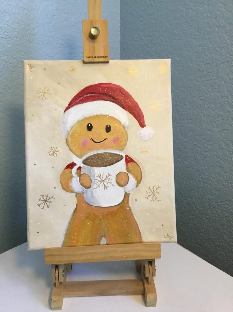 Merry Gingerbread Man With Cocoa - Etsy