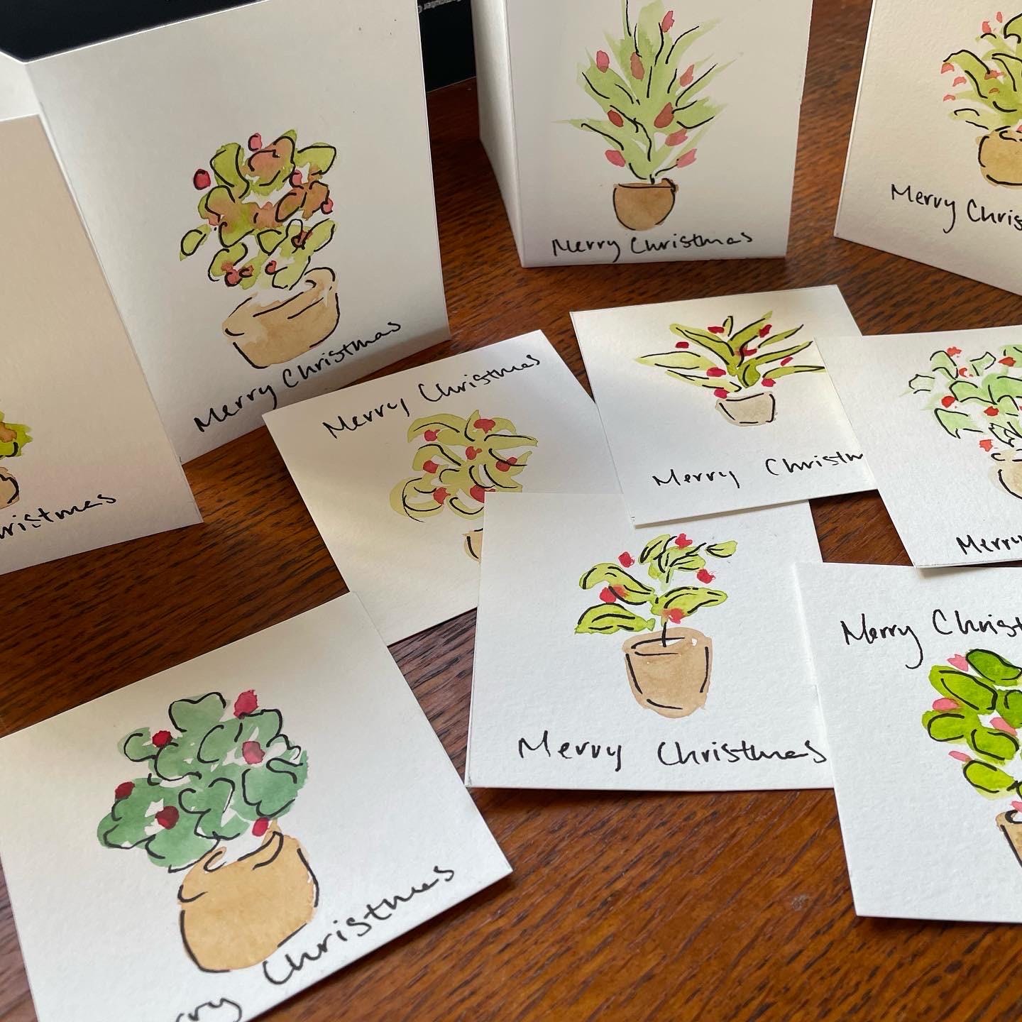 Custom Hand Painted Watercolor Cards, 4 Pack - Etsy