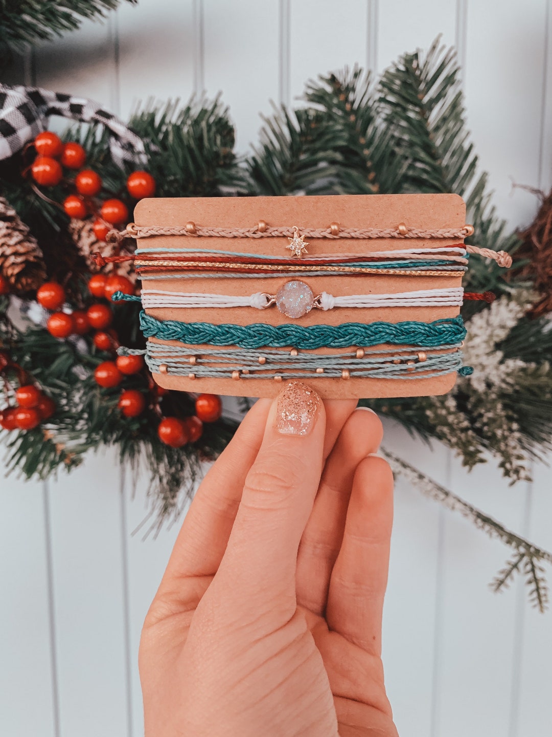 Holiday Waterproof String Bracelet Set - Etsy