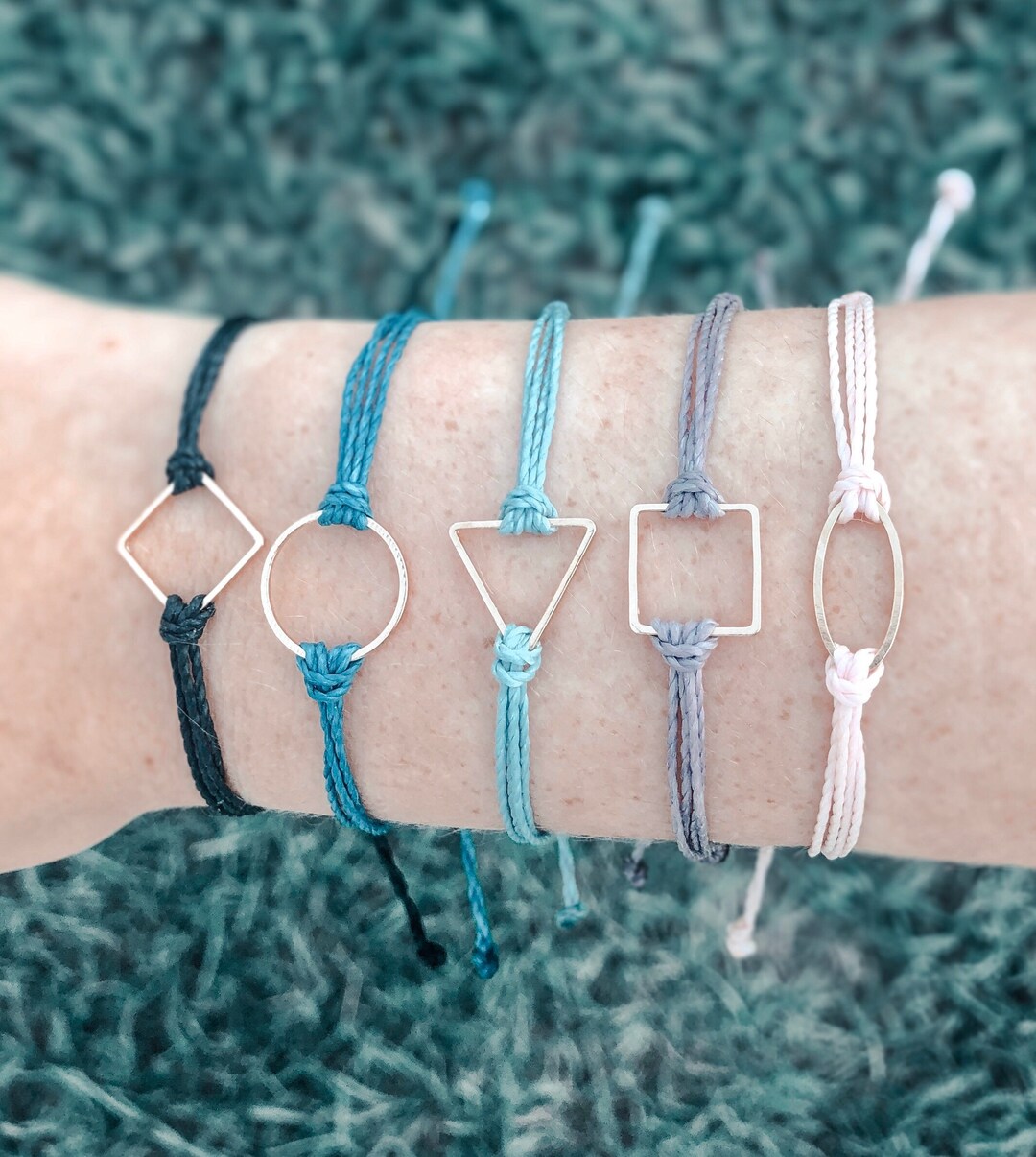 Shape Charm Waterproof String Bracelet - Etsy