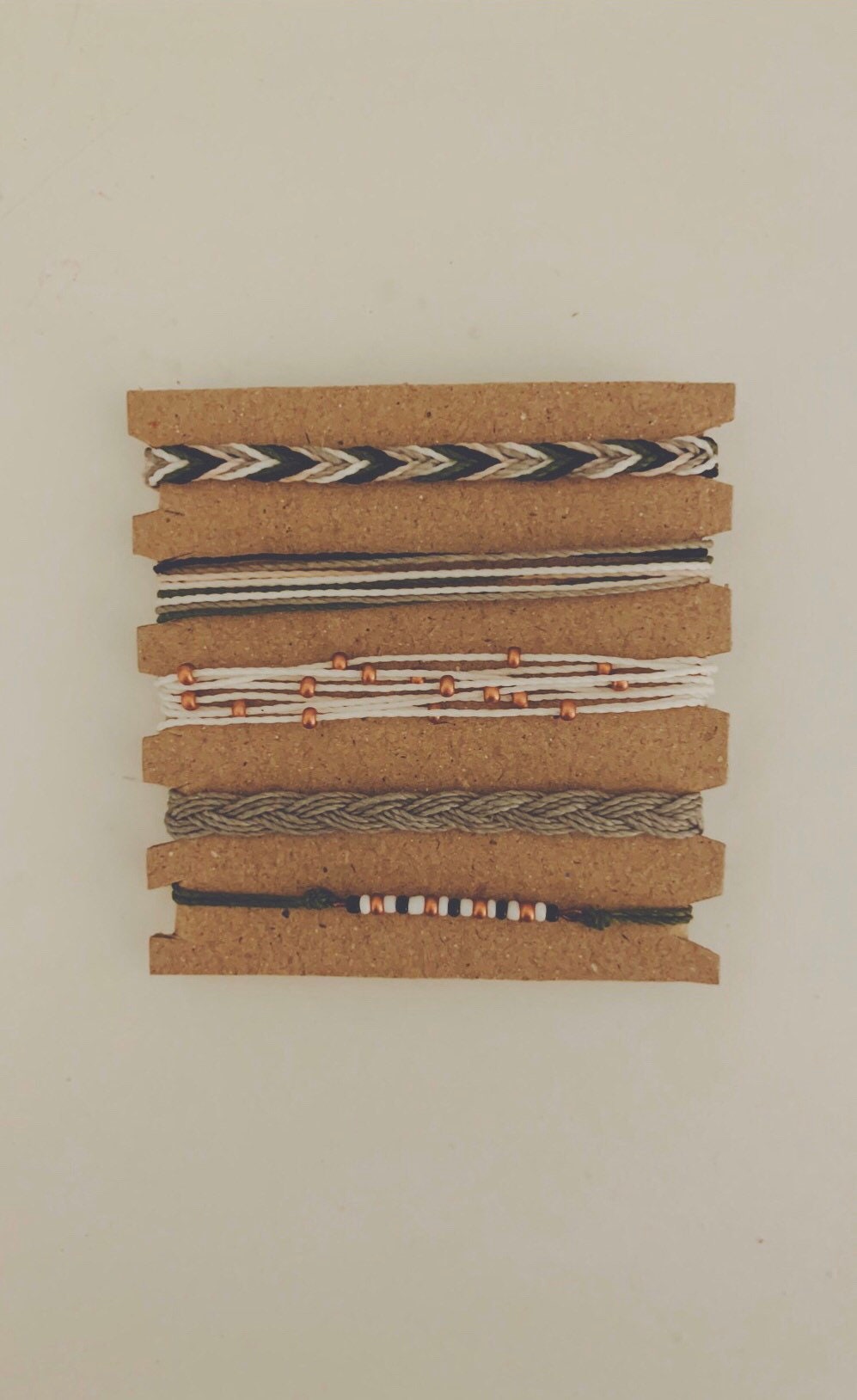 Olive Grey & Bronze Waterproof String Bracelet Set - Etsy