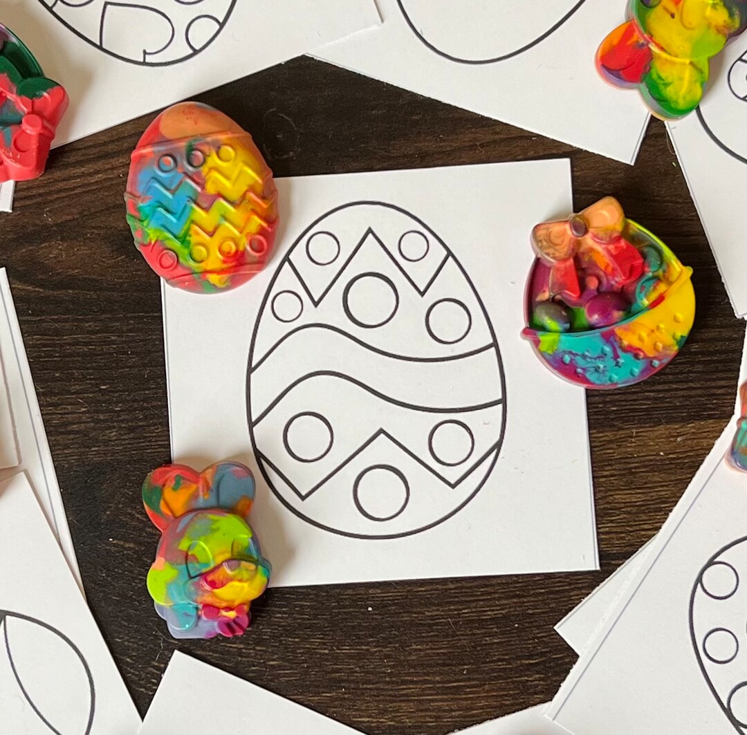 Easter Crayons With 2 Coloring Picture - Etsy