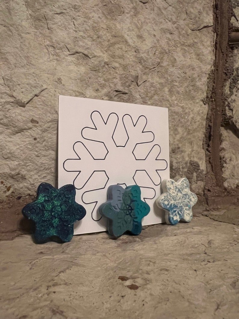 Glitter Snowflake Crayons With Coloring Sheet - Etsy