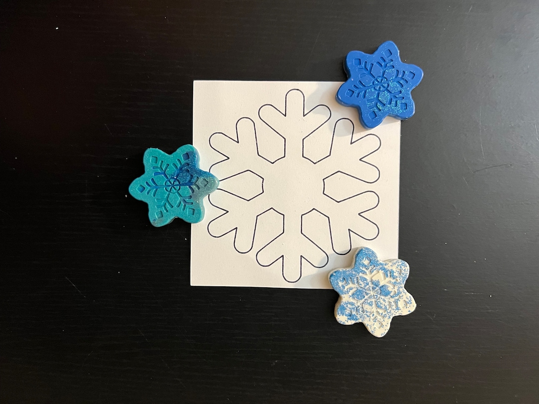 Glitter Snowflake Crayons With Coloring Sheet - Etsy