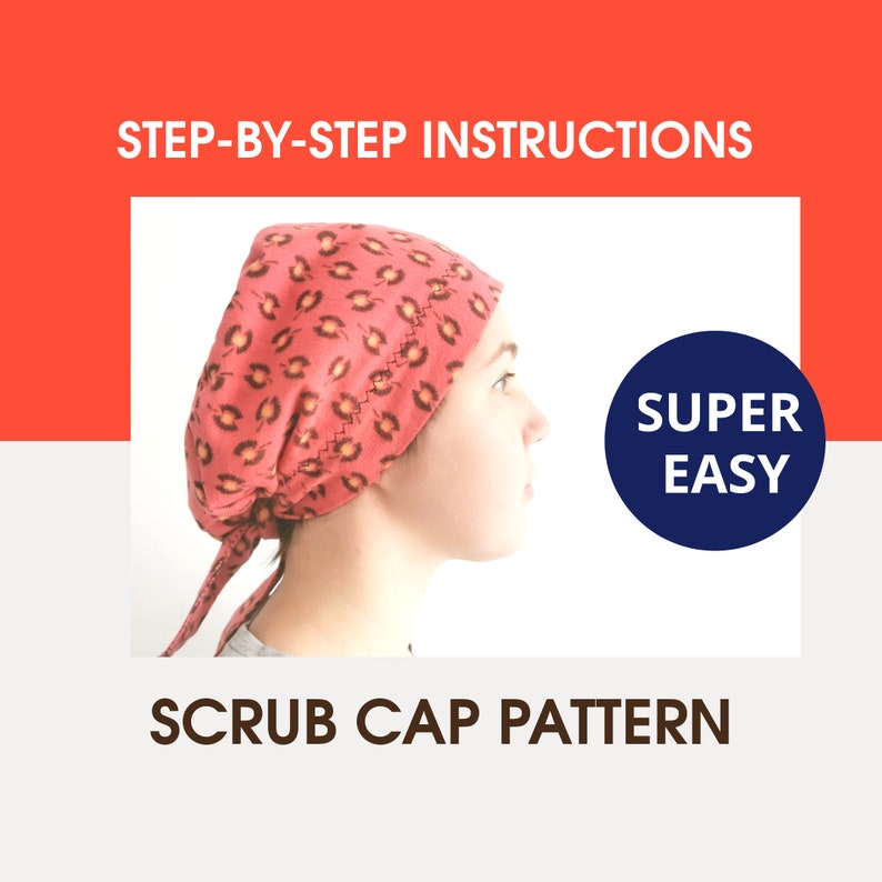 NURSE CAP pattern PDF Scrub cap tutorial surgical hat sewing | Etsy