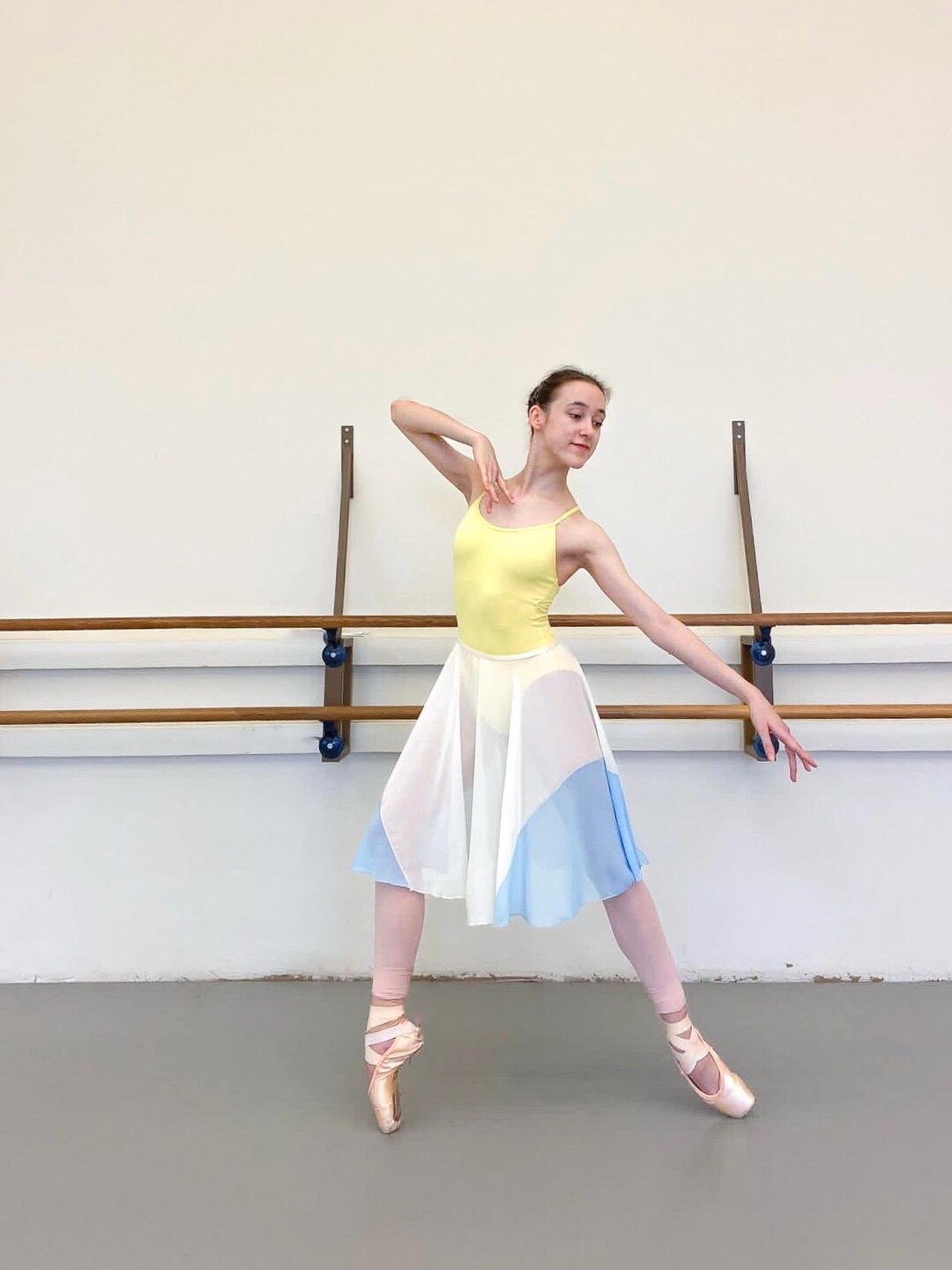 Full Circle Pull on Ballet Skirt With Asymmetrical Color Accents ...