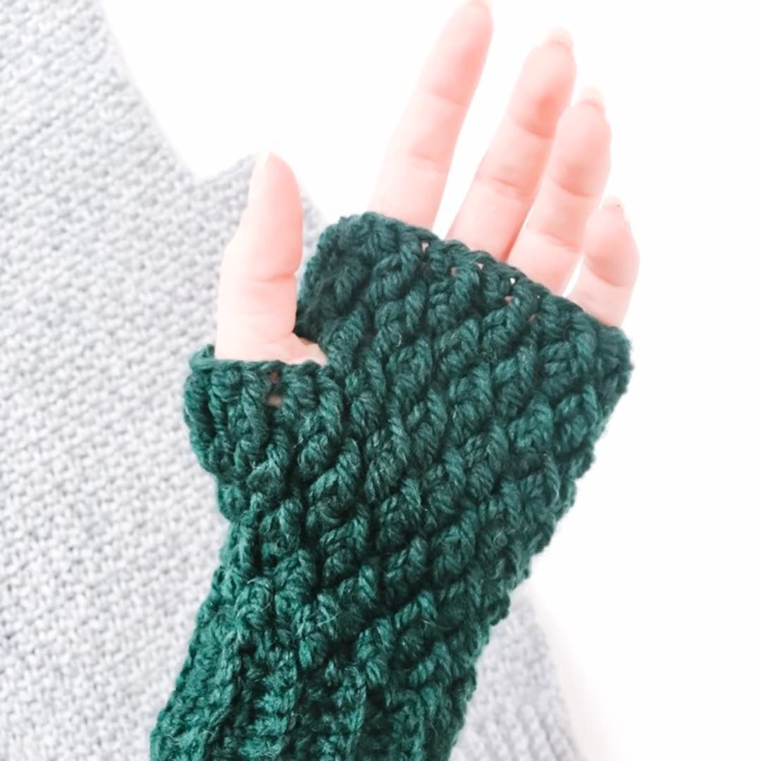 Crochet Pattern - Aspen Fingerless Mittens / Fingerless Gloves - Etsy
