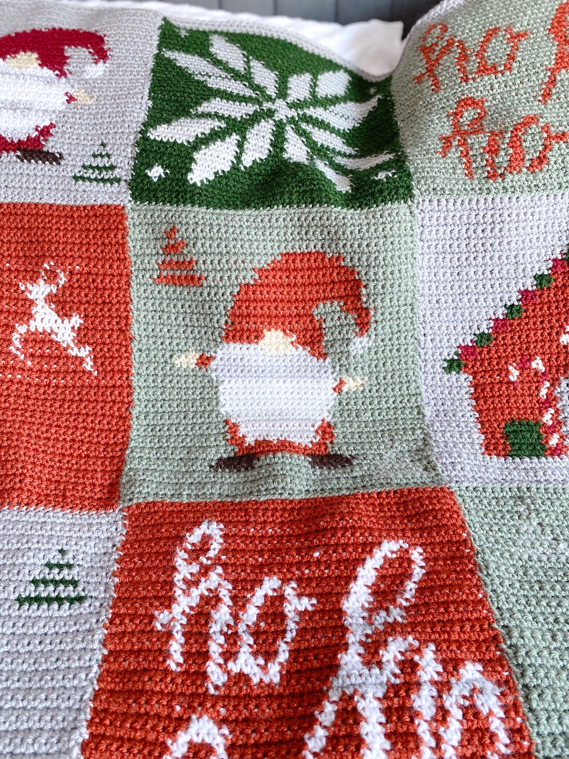 Crochet Pattern - Ho Ho Holiday Christmas Blanket - Etsy