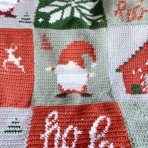 Crochet Pattern - Ho Ho Holiday Christmas Blanket - Etsy
