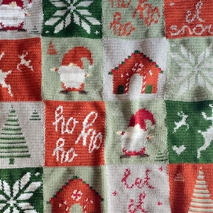 Crochet Pattern - Ho Ho Holiday Christmas Blanket - Etsy