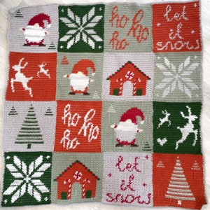 Crochet Pattern - Ho Ho Holiday Christmas Blanket - Etsy