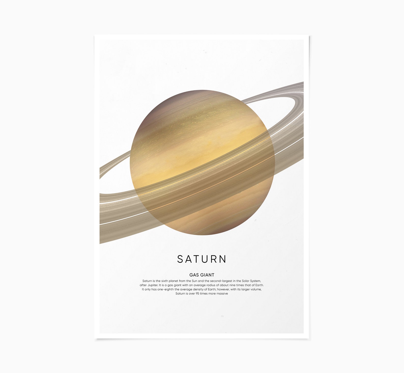 Saturn Planet Wall Art, Solar System Poster, Astronomy Print ...