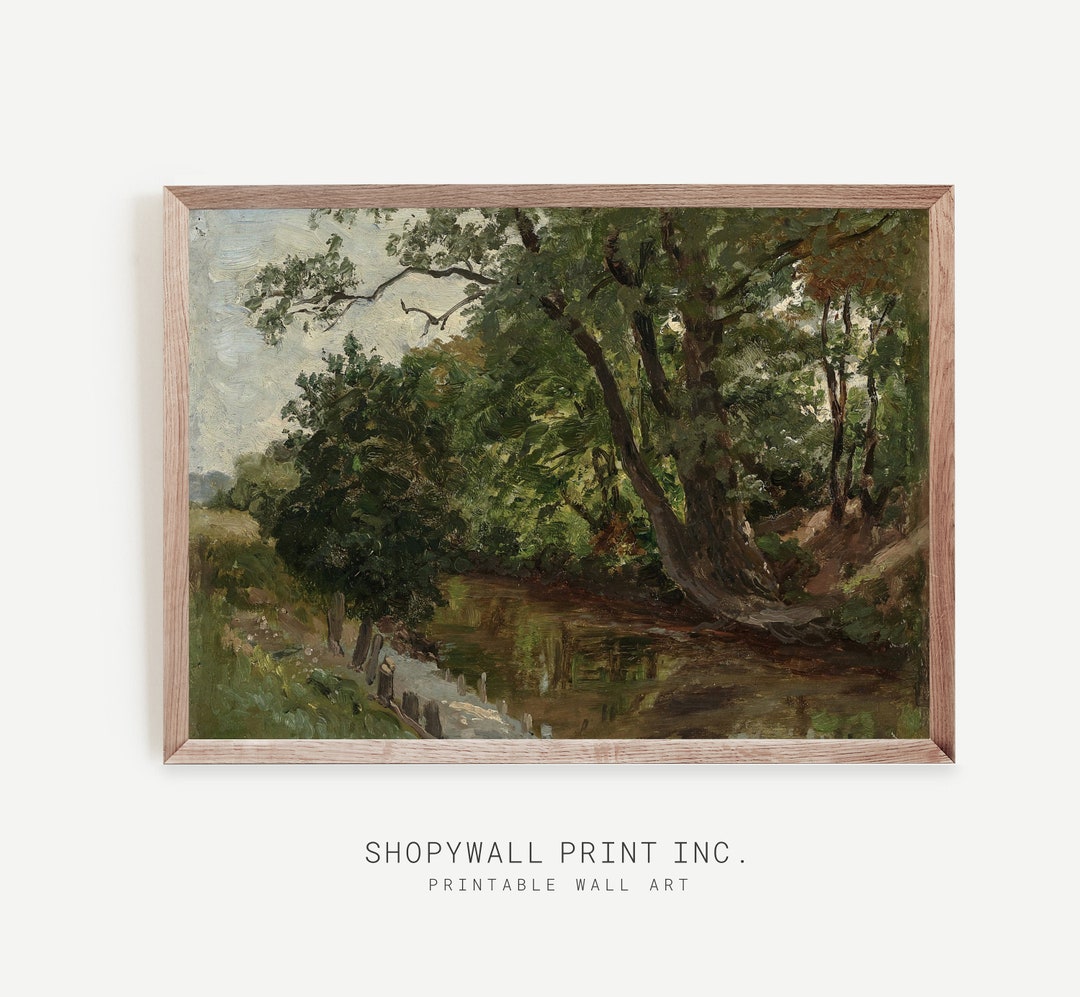Vintage Landscape Art Print: Rustic Wall Decor for a Charming Country ...