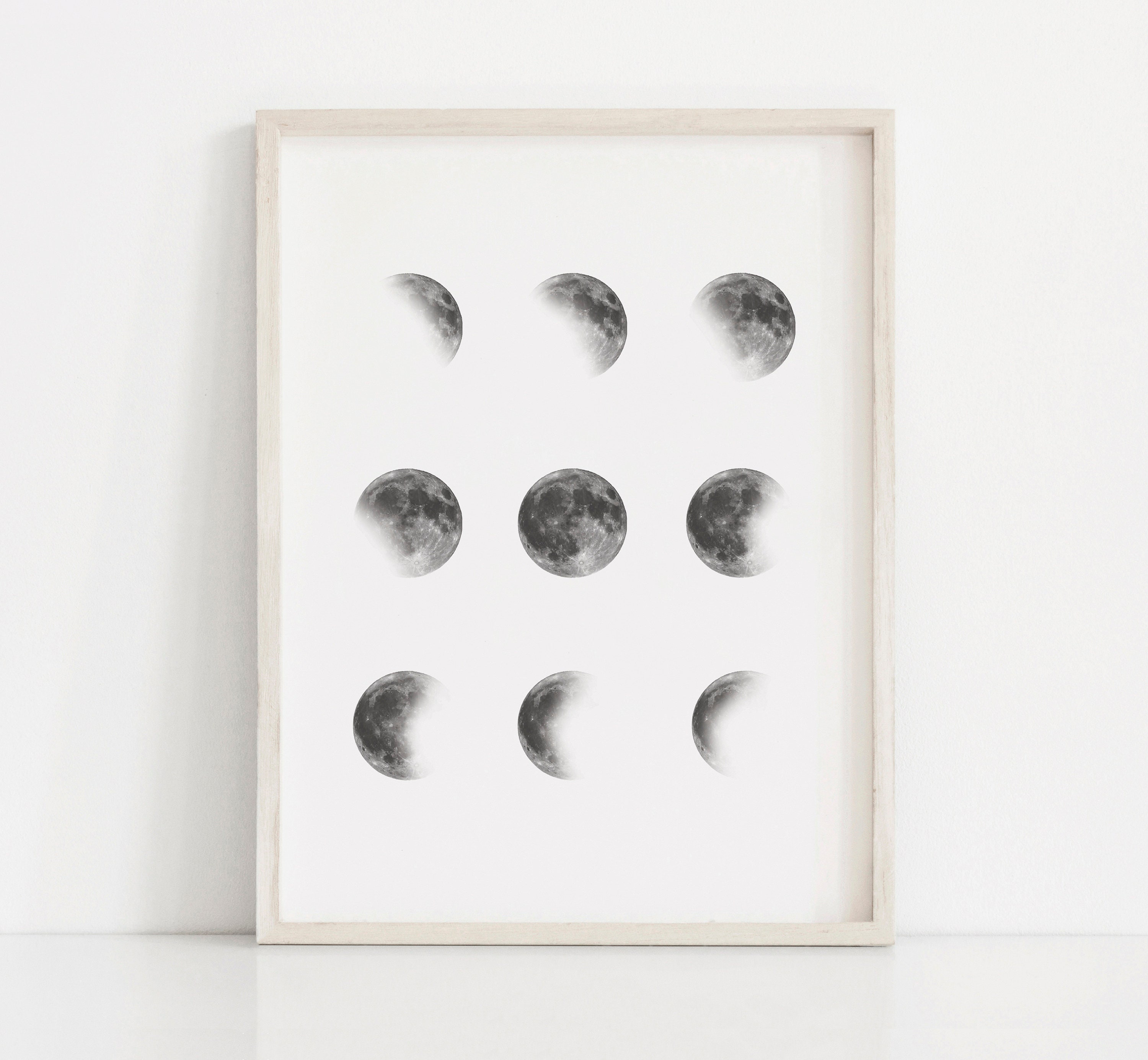 Moon Print Phases of the Moon Moon Wall Art Moon Phases - Etsy