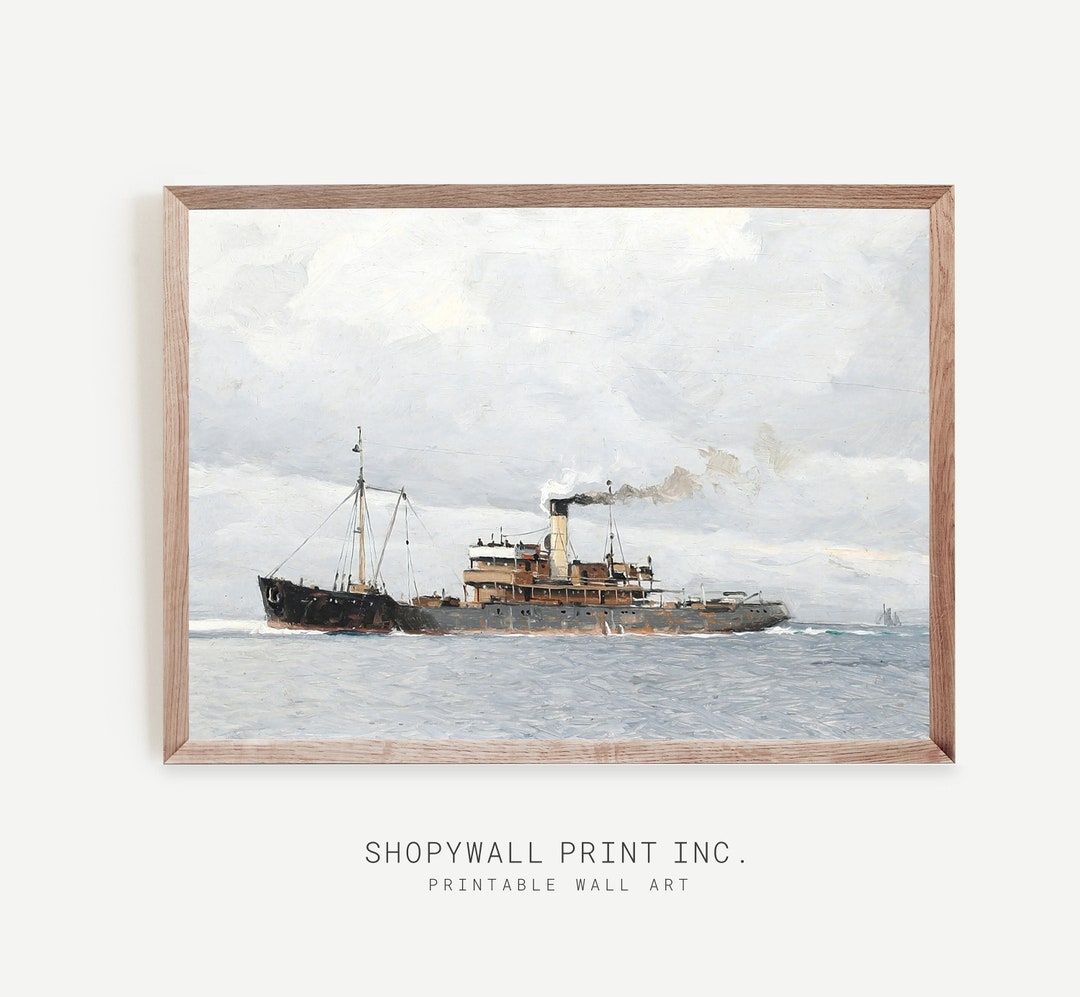 Vintage Nautical Ship Print - Ocean Wall Art for Nautical Decor ...