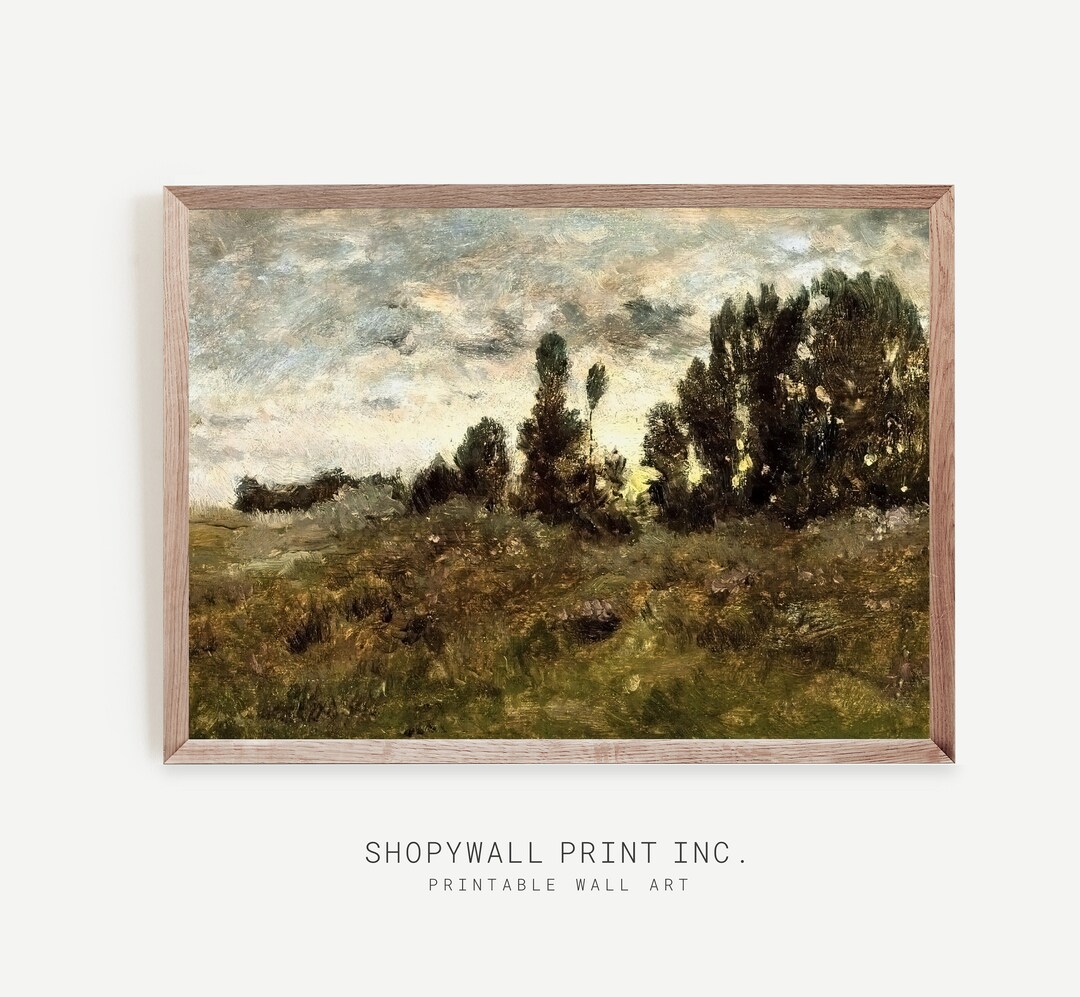 Rustic Landscape Print: Vintage Farmhouse Wall Art Decor, Country Oil ...